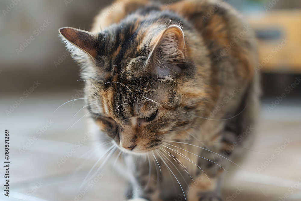 Vomiting Cat: An Unsettling Depiction of Feline Health Struggles Stock ...