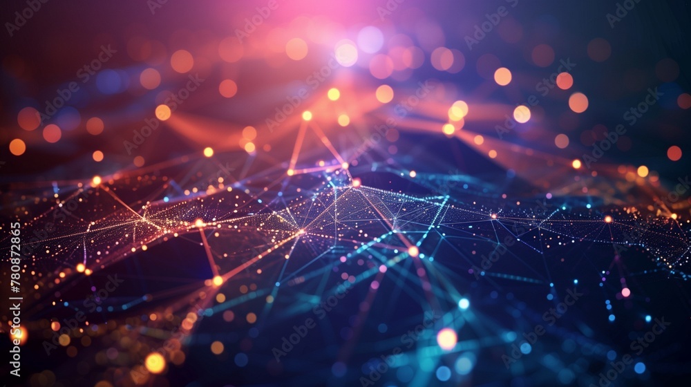 Ultra-Realistic Visualization of a Digital Global Network, Illuminated ...