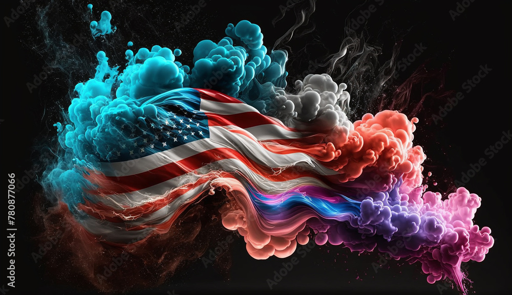 american flag colors from smoke explosion. american flag colors from ...