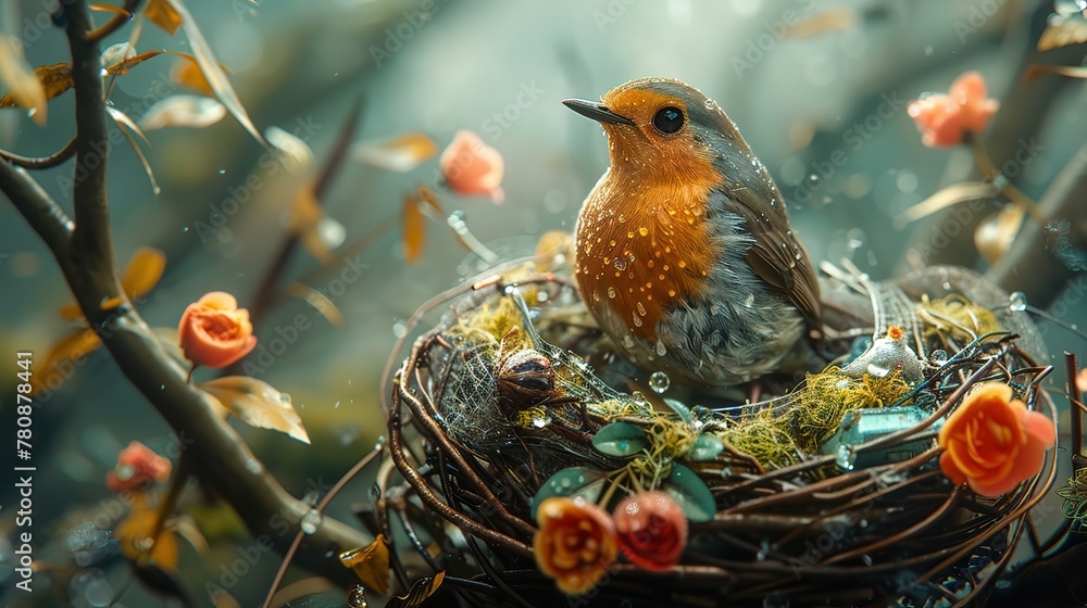 Birds nesting in industrial areas have started incorporating metal and ...