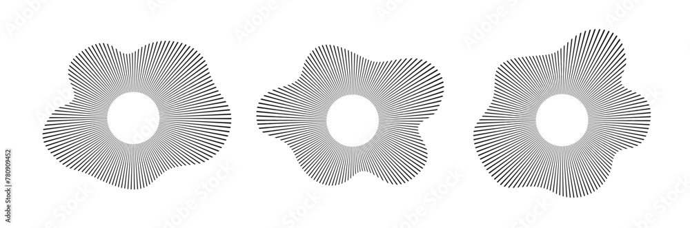 Circular sound waves audio music round symbols of voice equalizers ...