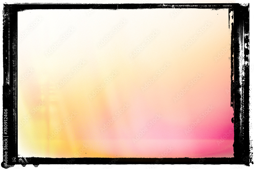 Vintage photo film frame of a middle format old camera with colorful ...