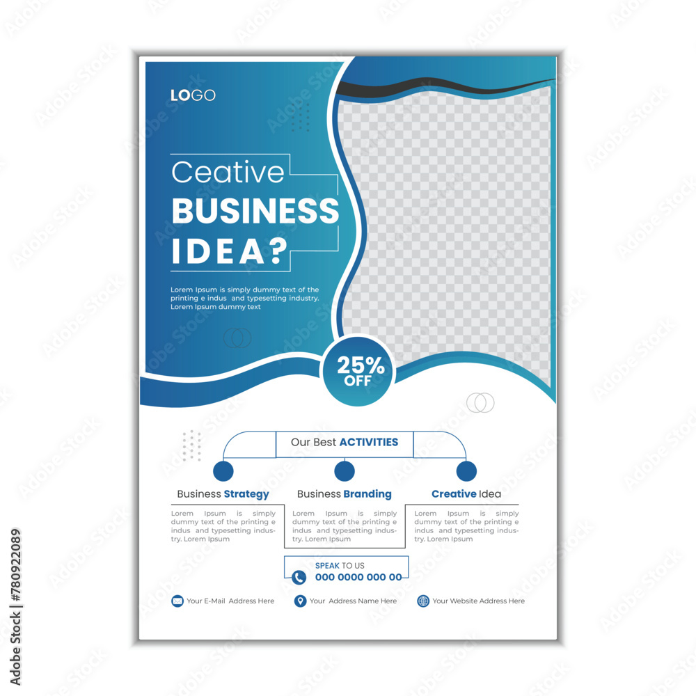 poster flyer pamphlet brochure cover design layout space for photo ...