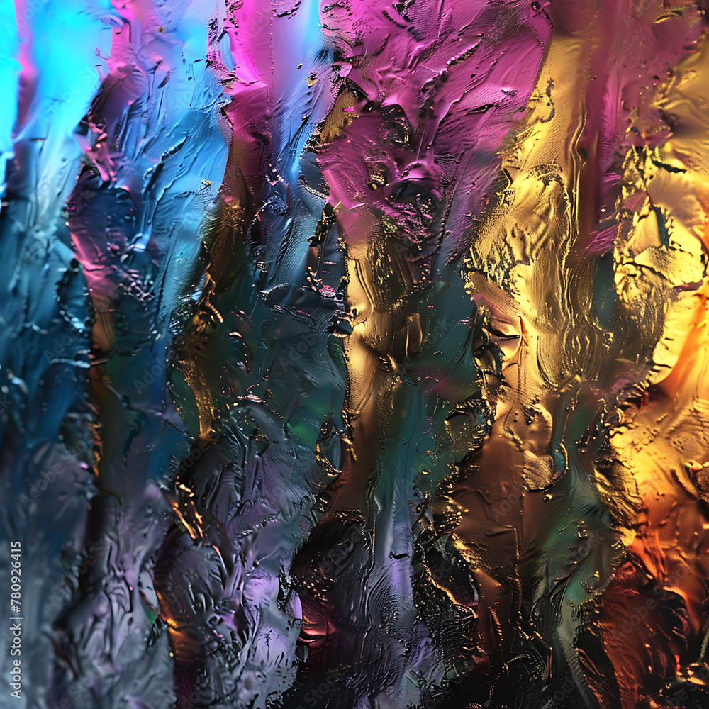 Holographic rainbow liquid metallic color texture, iridescent vibrant ...