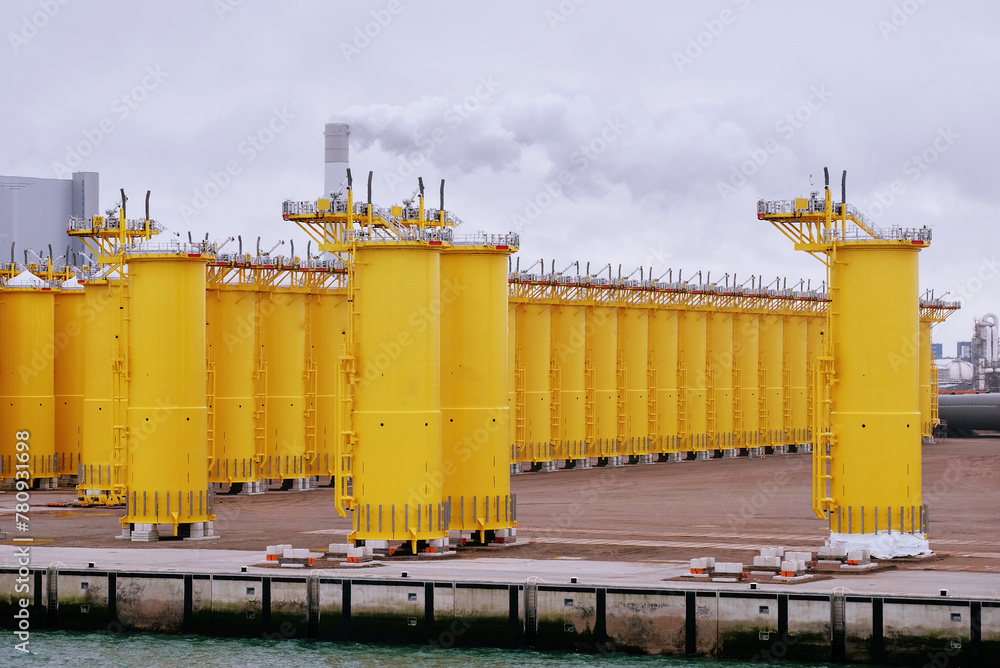 Foto de Offshore Wind Turbine Transition Pieces. Monopile Foundation ...