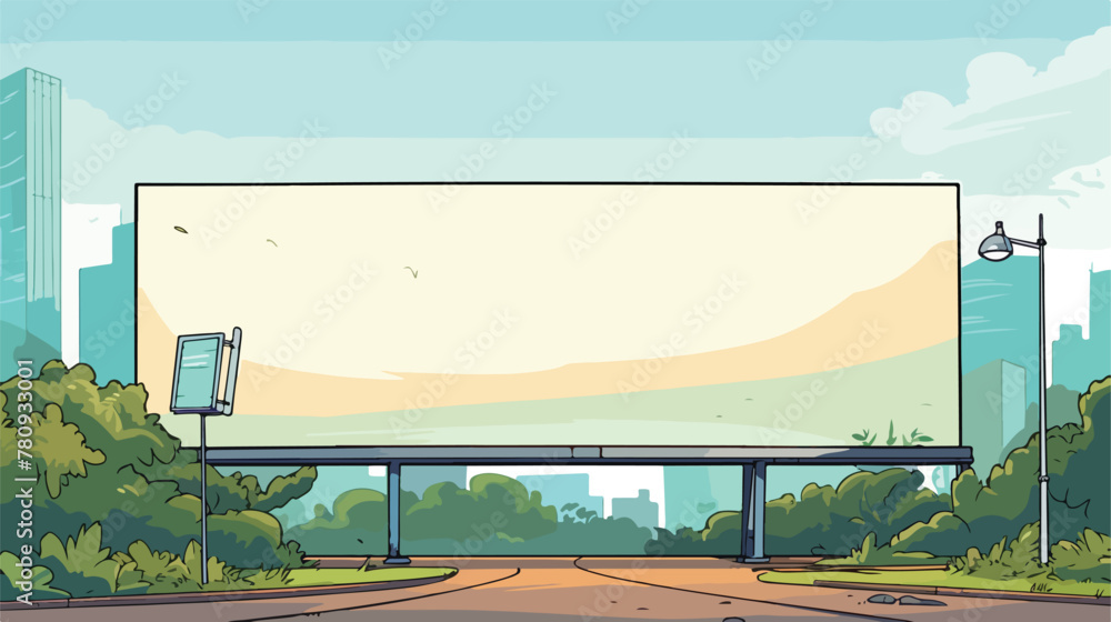 Billboard sketch vector. 2d flat cartoon vactor ill Stock Vector ...