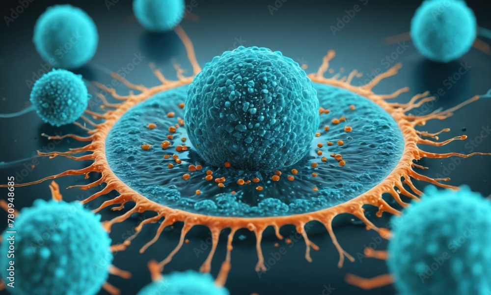 Cancer cells vis - illustration enhanced scanning electron micrograph ...