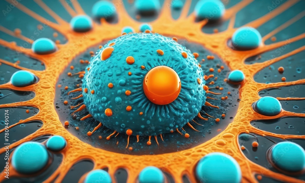 Cancer cells vis - illustration enhanced scanning electron micrograph ...