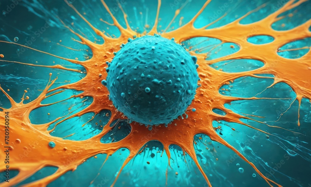 Cancer cells vis - illustration enhanced scanning electron micrograph ...