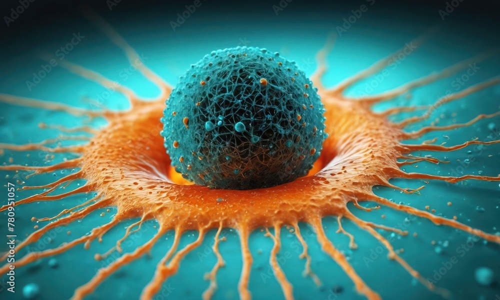 Cancer cells vis - illustration enhanced scanning electron micrograph ...