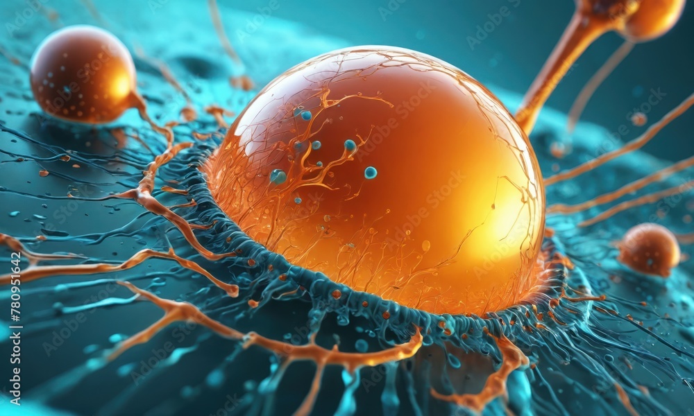 Cancer cells vis - illustration enhanced scanning electron micrograph ...