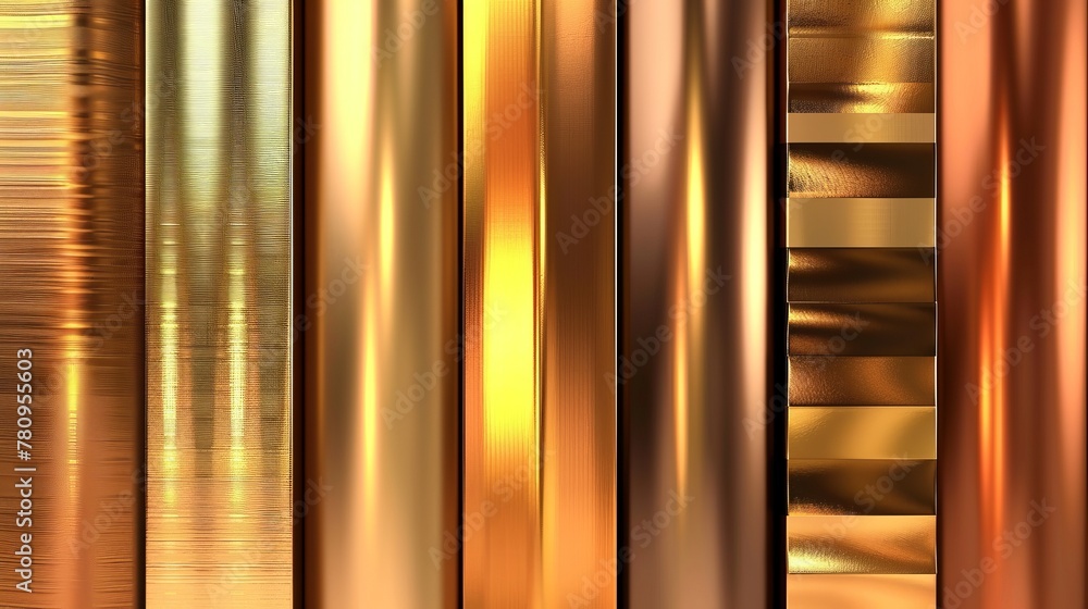 A set of smooth golden premium gradient swatches provides a palette for ...