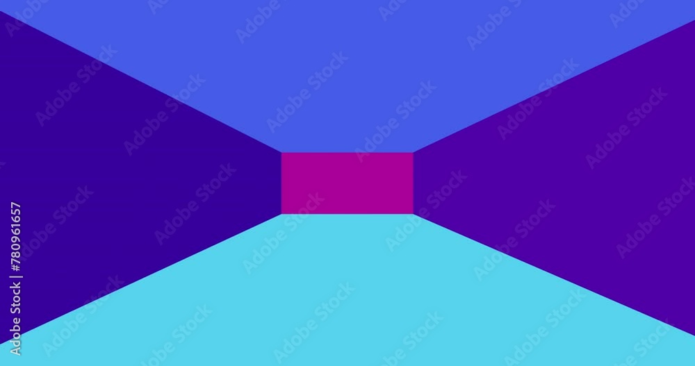 Moving tunnel or empty room animation. 3D loop animation of tunnel or ...