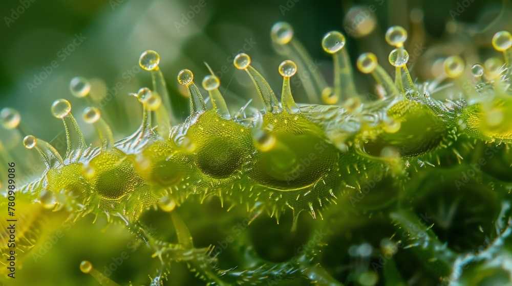 This image captures a closer look at the stomata revealing the presence ...