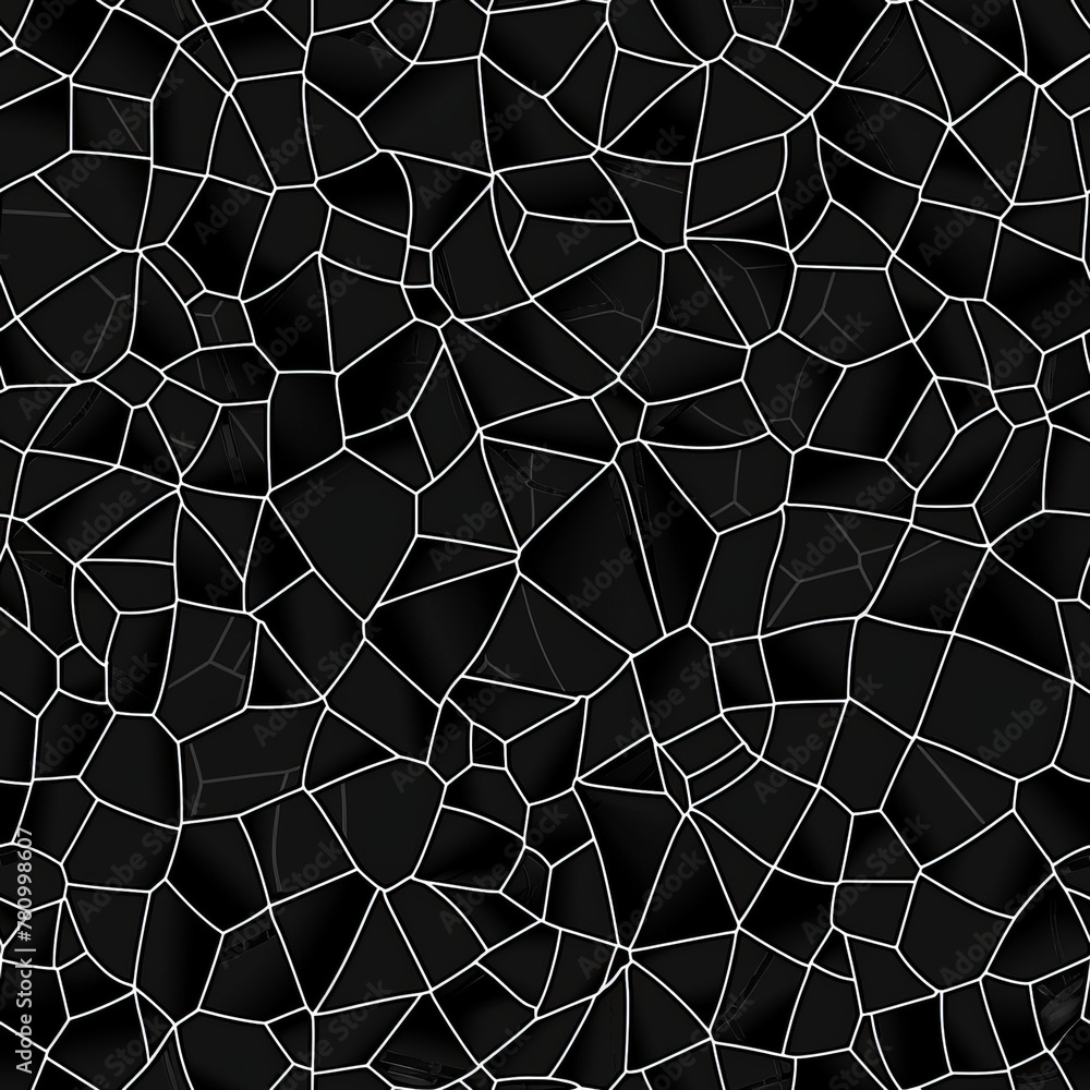 Abstract black and white seamless pattern, repeating pattern. voronoi ...