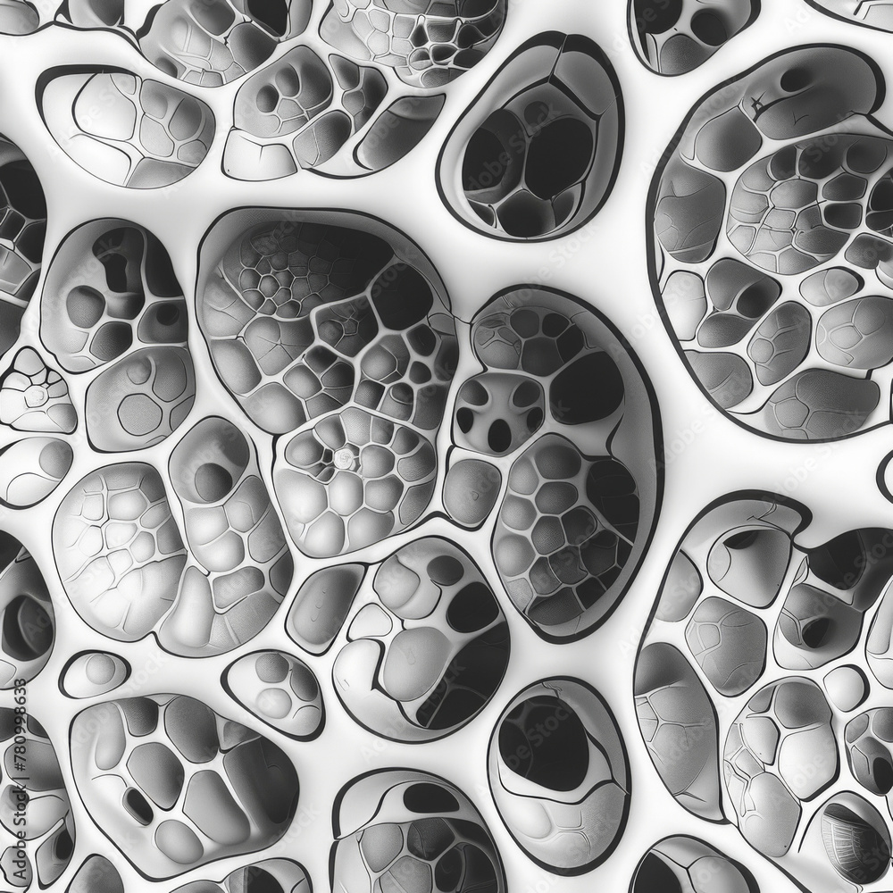 Abstract black and white seamless pattern, repeating pattern. voronoi ...