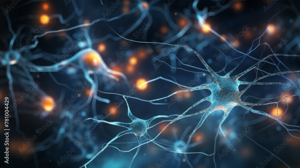 Detailed neuron cells network illustration - This high-resolution image ...