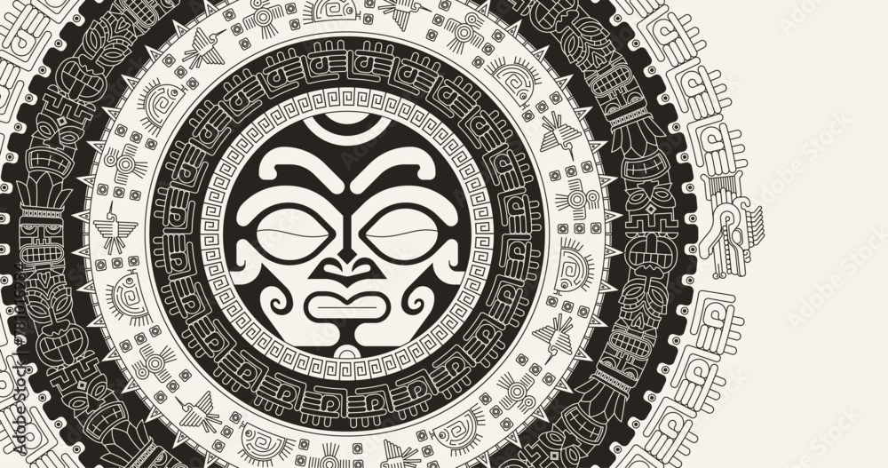 Ancient Mayan Civilization. Old school tattoo collection. Maya, Aztecs ...