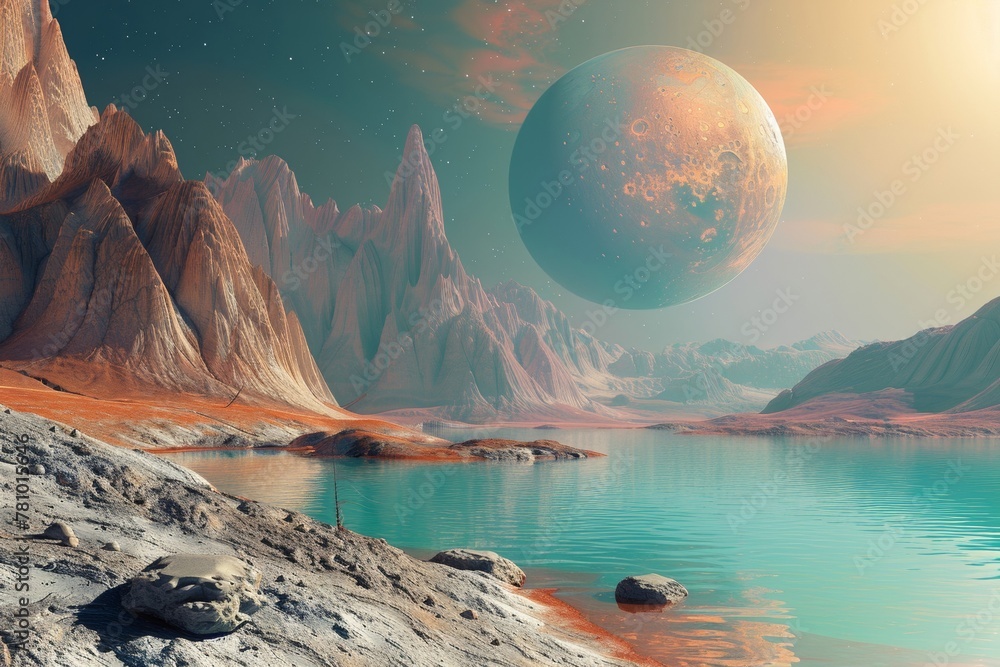 Extraterrestrial landscapes of alien planets and wonders of the ...