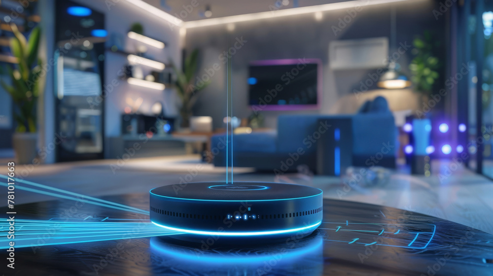 Futuristic 5G router emitting strong signal waves, powering a seamless ...