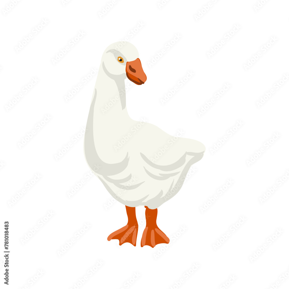 vector drawing goose bird isolated at white background, hand drawn ...