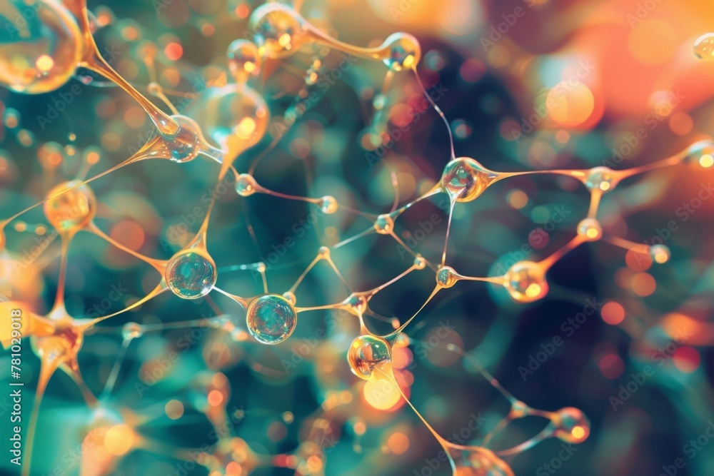 Vitamin C molecules connected together like puzzle pieces. It creates a ...