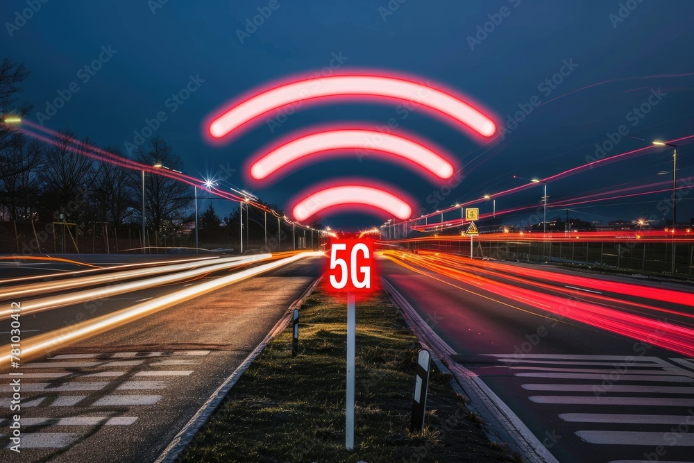 Text 5G, fifth generation of cellular technology, faster data speeds ...