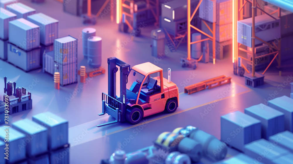 Visualization of an AI forklift seamlessly integrating with IoT devices ...