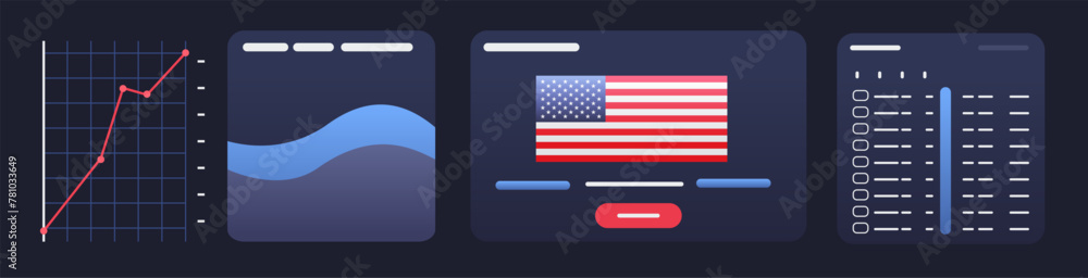 USA presidential election statistic banner with infographics American ...