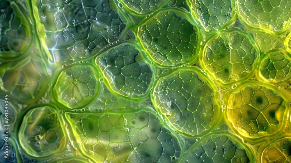 An electron microscope image of a chloroplast revealing even finer ...