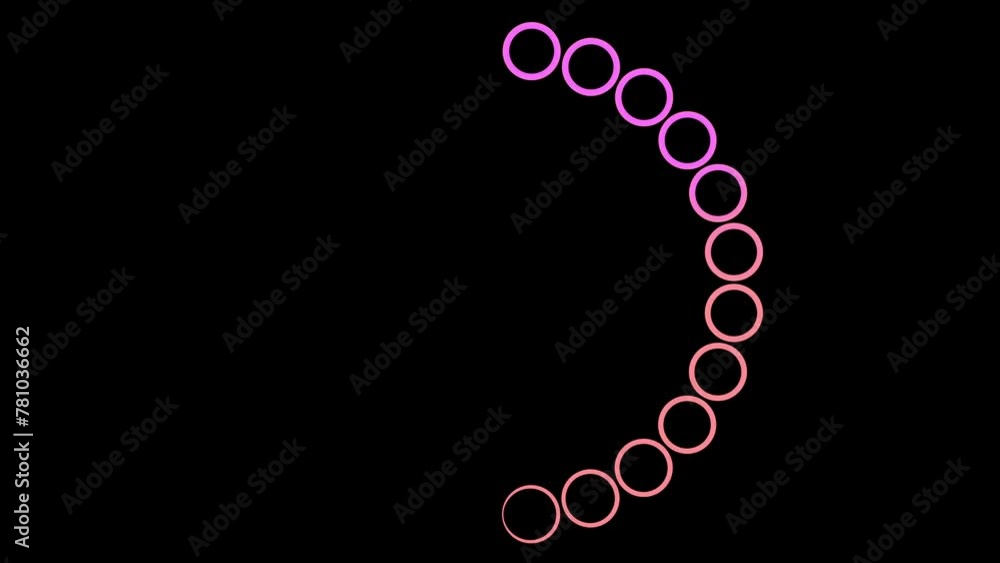 Loading circle icon animation on black background. 4K clip with alpha ...