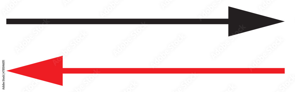 Straight line with point on start and arrow on finish. Symbol of ...