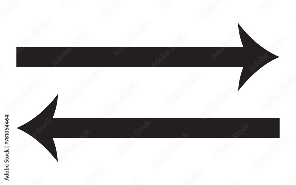 Long arrows icon set. Vector set of trendy long arrows left and right ...