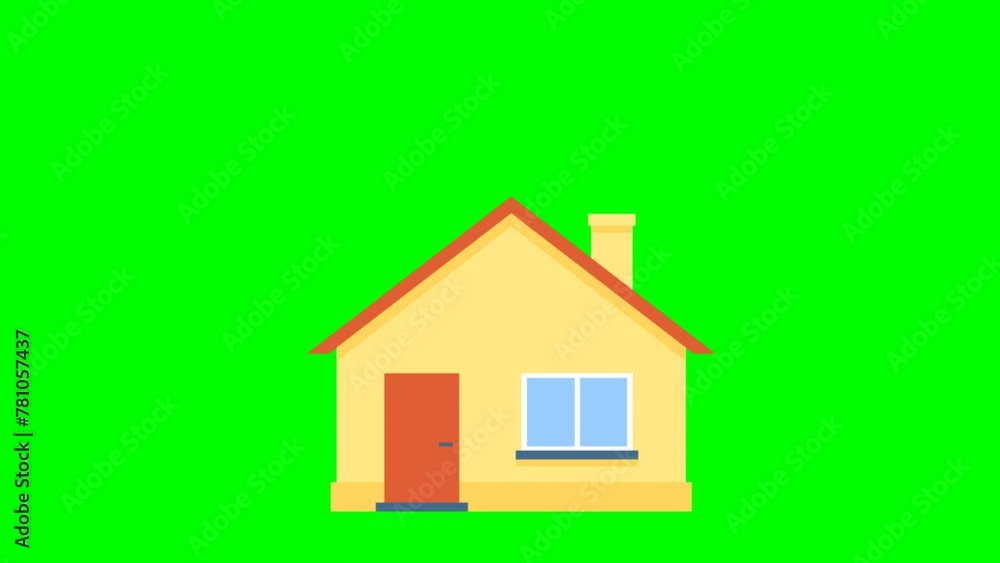 Yellow house is assembled like construction kit. Parts of the house ...