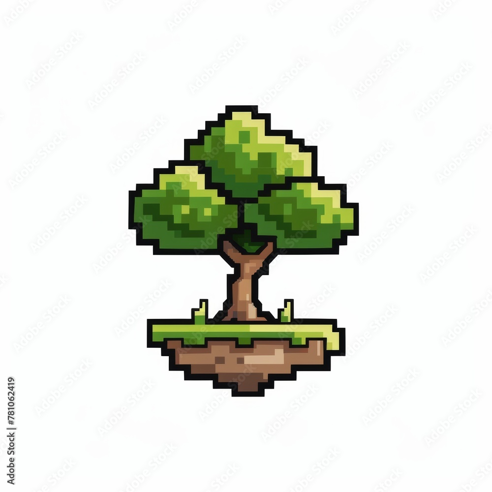 Very simple 8 bit pixel art icon logo of cartoon on a white background ...