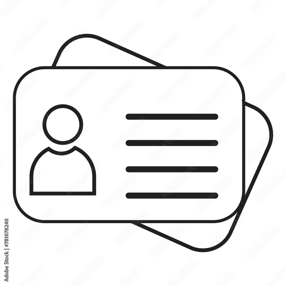 ID Card Icon Black | Driver's License Illustration | ID Badge Symbol ...