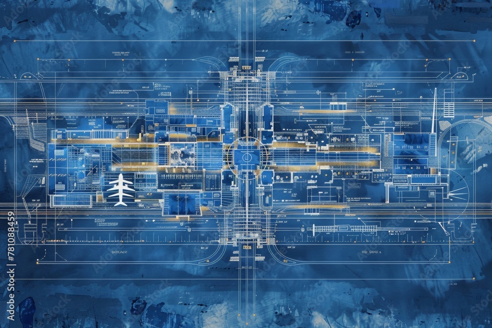 A blueprint for a multimodal transport hub It has labeled sections for ...