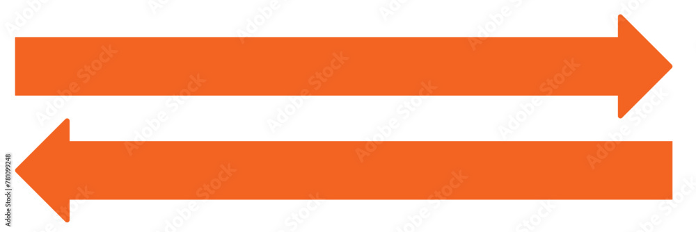 Long arrows icon set. Vector set of trendy long arrows left and right ...