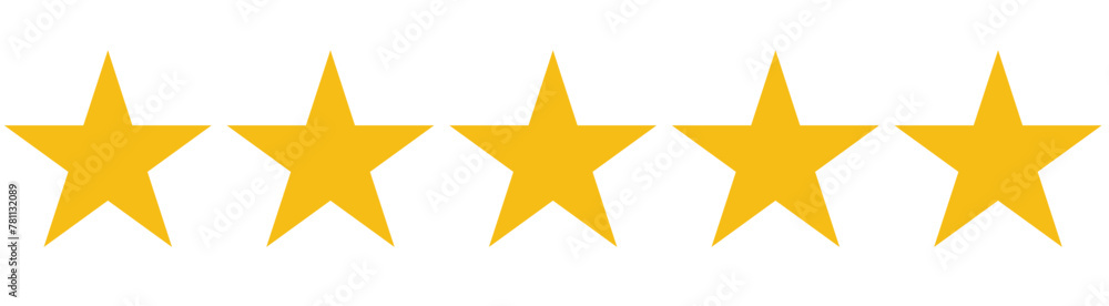 5 stars icon. Five star rating icon. Vector icon set. Feedback of user ...