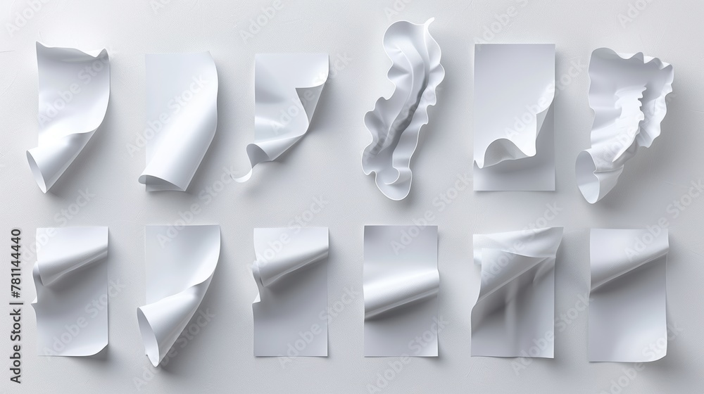 Curled page corner. Paper curves, page corners, and papers curls with ...