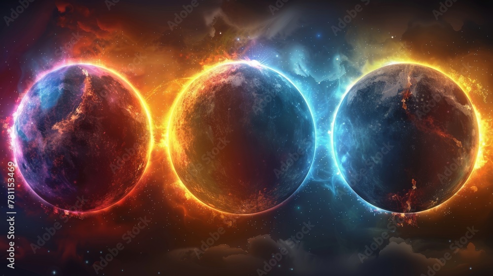 A realistic set of solar eclipse overlay effects on transparent ...