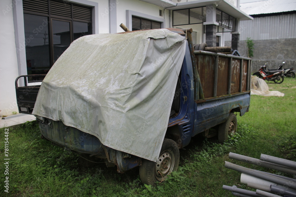Pickup car which was badly damaged due to not being properly maintained ...