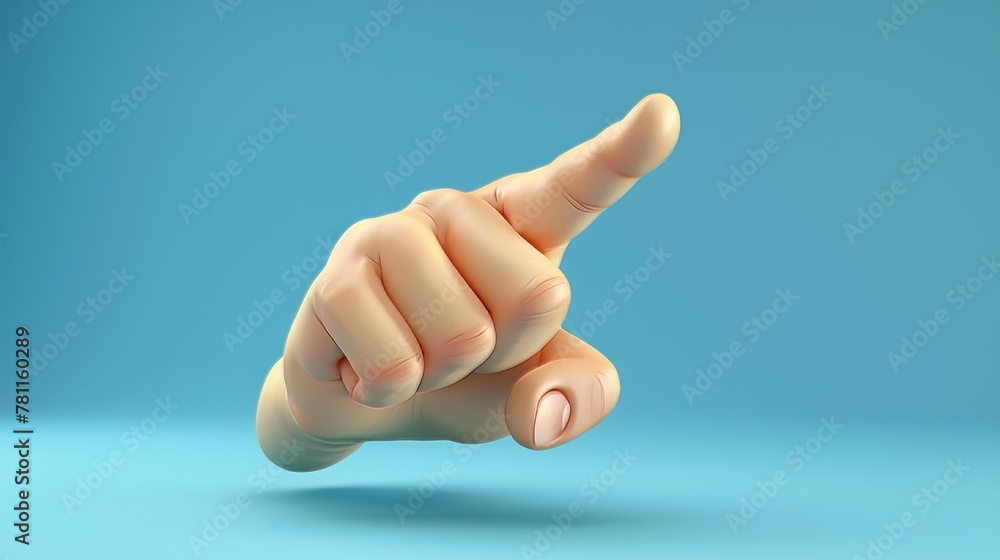Cartoon character with flexible hand showing left direction, pointing ...