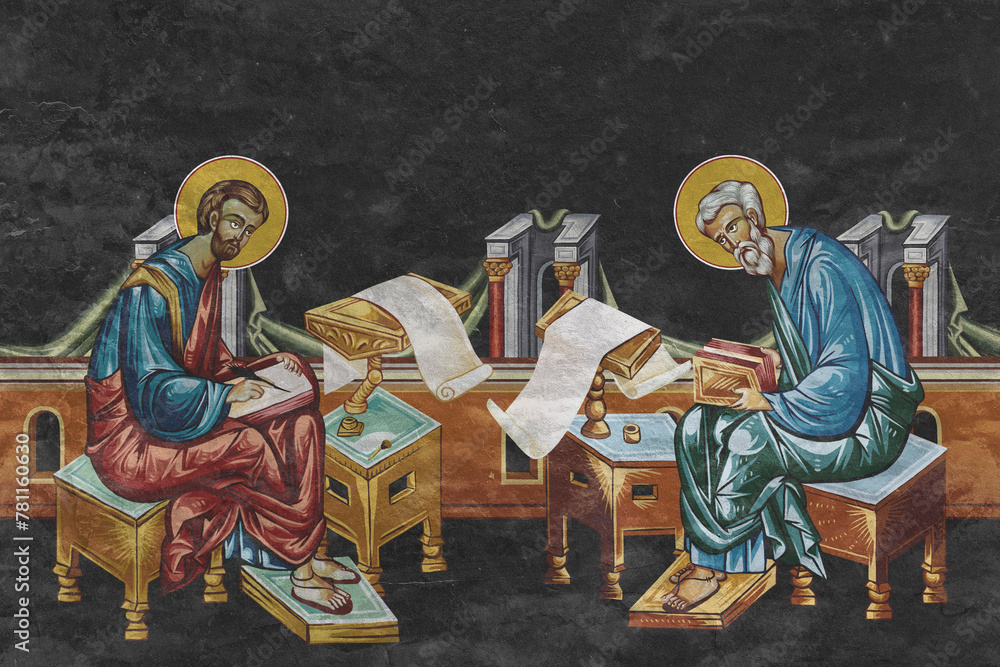 Christian traditional image of Matthew Levi the Apostle and Luke the ...