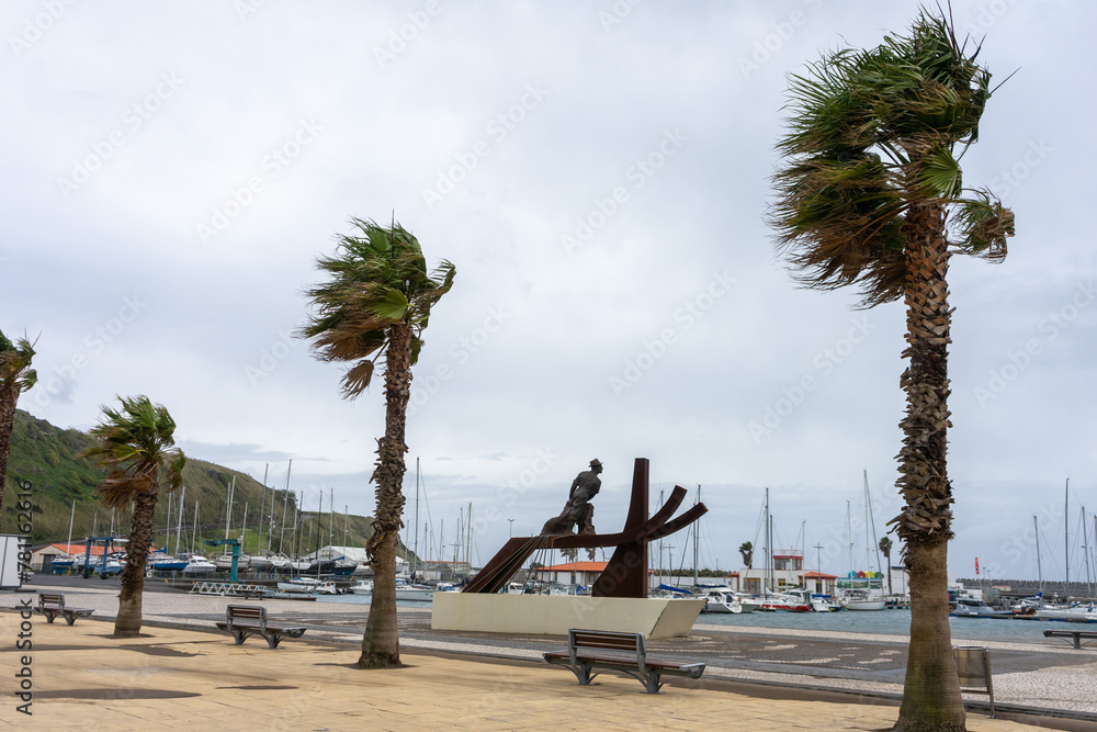 Praia da Vitória, Azores, Portugal. March 11, 2024. Iconic monument to ...