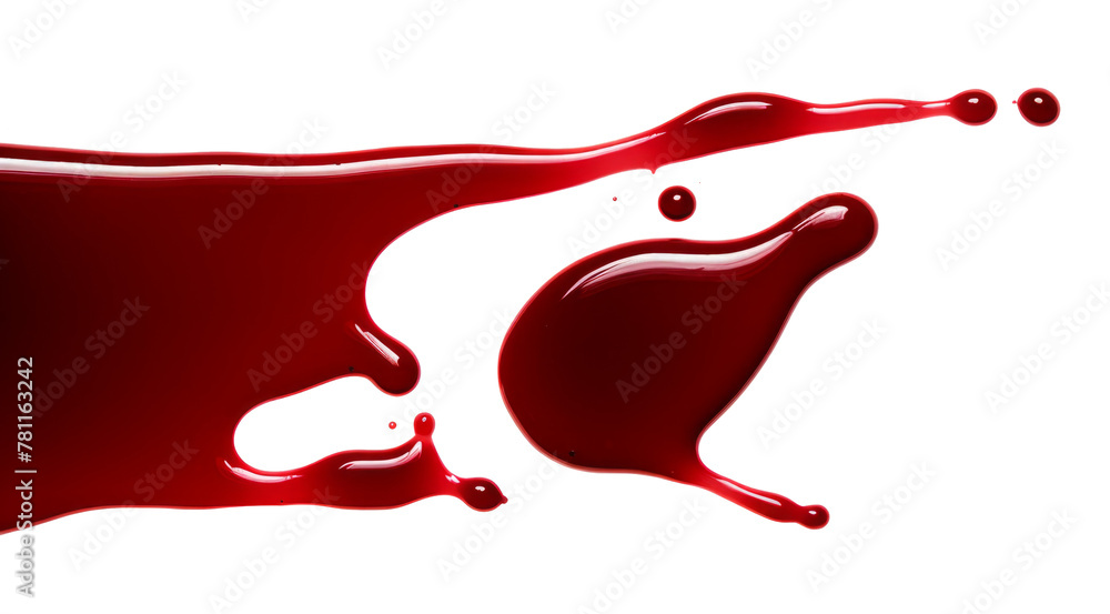 A blood spatter. A blood flowing down. Bloody pattern. Concepts of ...