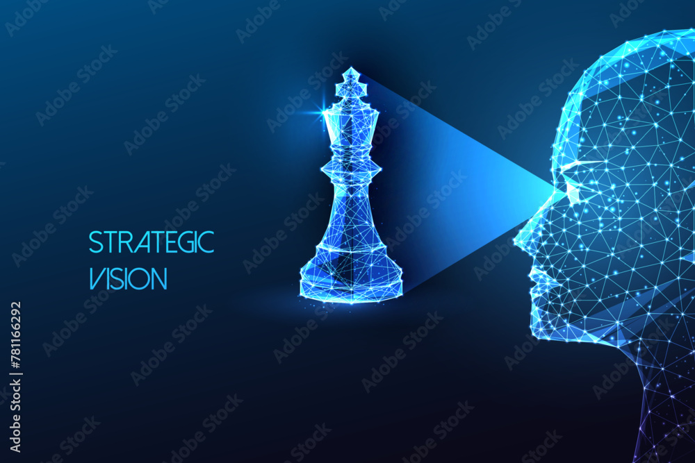 Strategic vision, leadership business strategy futuristic concept with ...