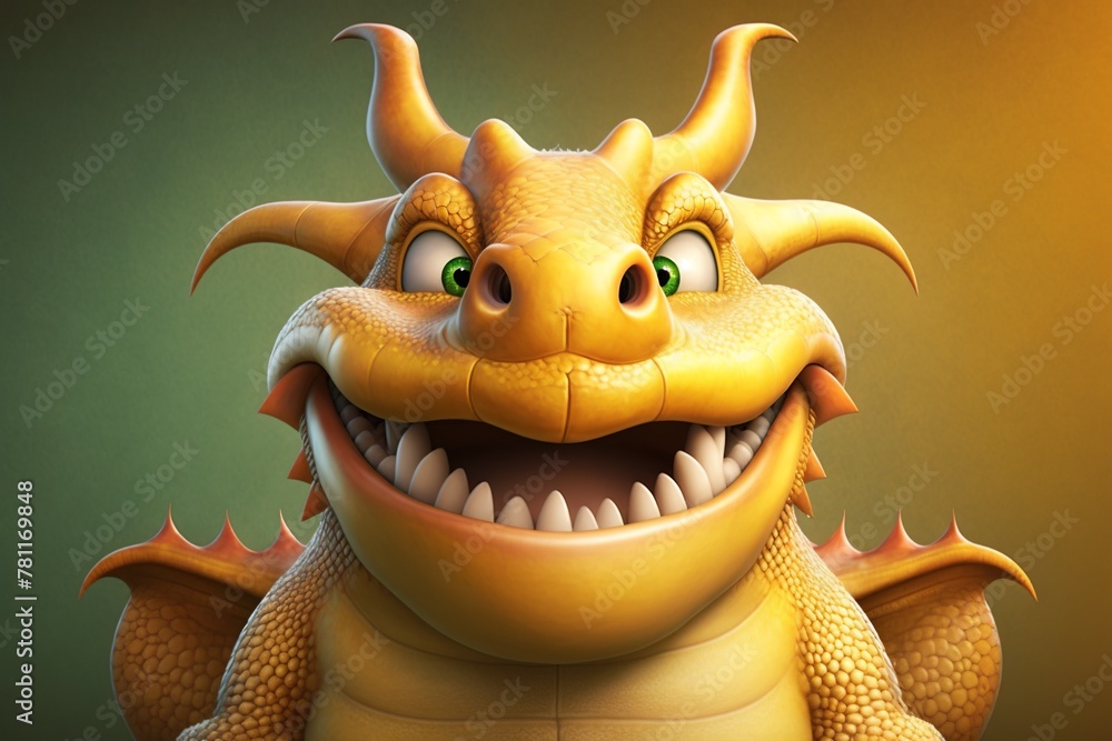 Cute fat dragon in cartoon stylle character design. Ai generative Stock ...