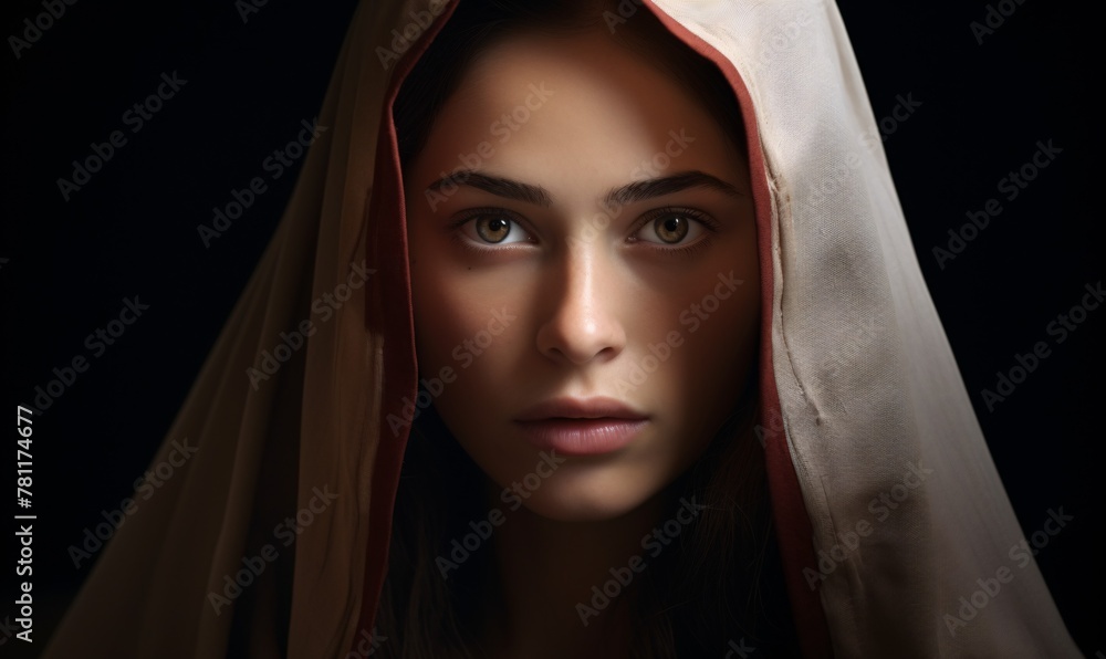 AI generated illustration of Mary Magdalene wearing a veil Stock ...