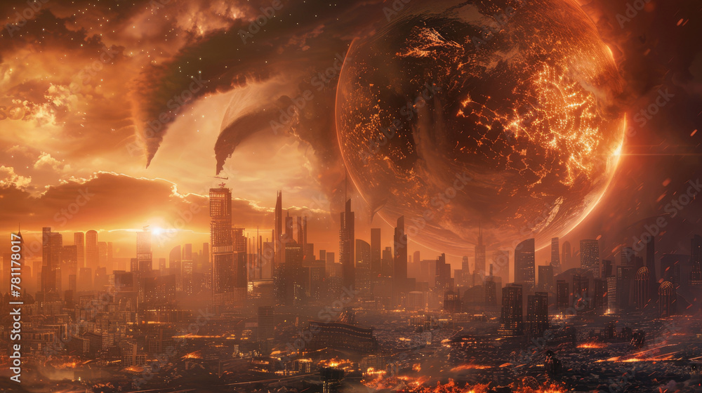 Visualization of a planet under siege, with natural disasters ...